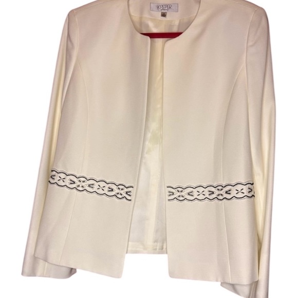 Kasper | Jackets & Coats | Kasper Ivory Blazer With Black And Silver ...